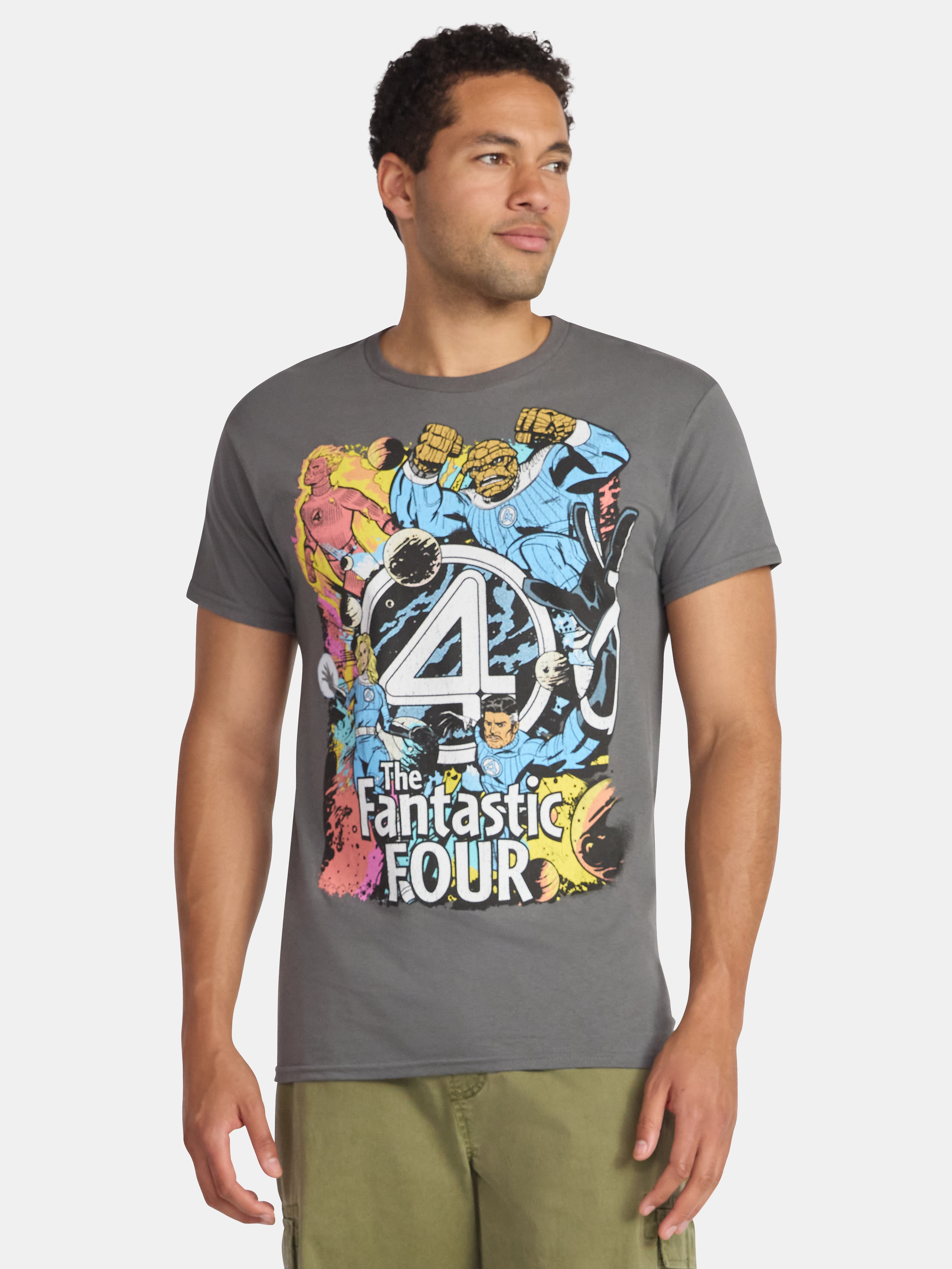 Fantastic Four Men's and Big Men's Graphic Tee with Short Sleeves ...