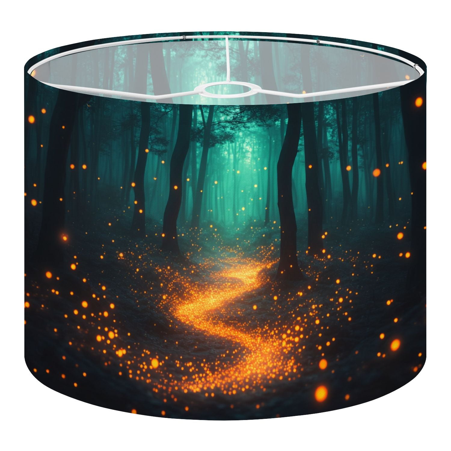 Fantastic Linen Drum Lampshades Forest Magical Vintage Landscape ...