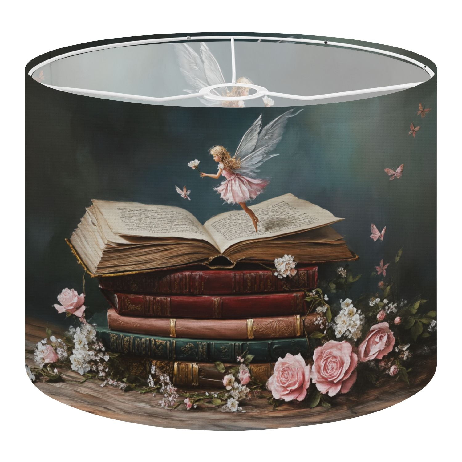 Fantastic Linen Drum Lampshades Vintage Floral Book Victorian Dark ...