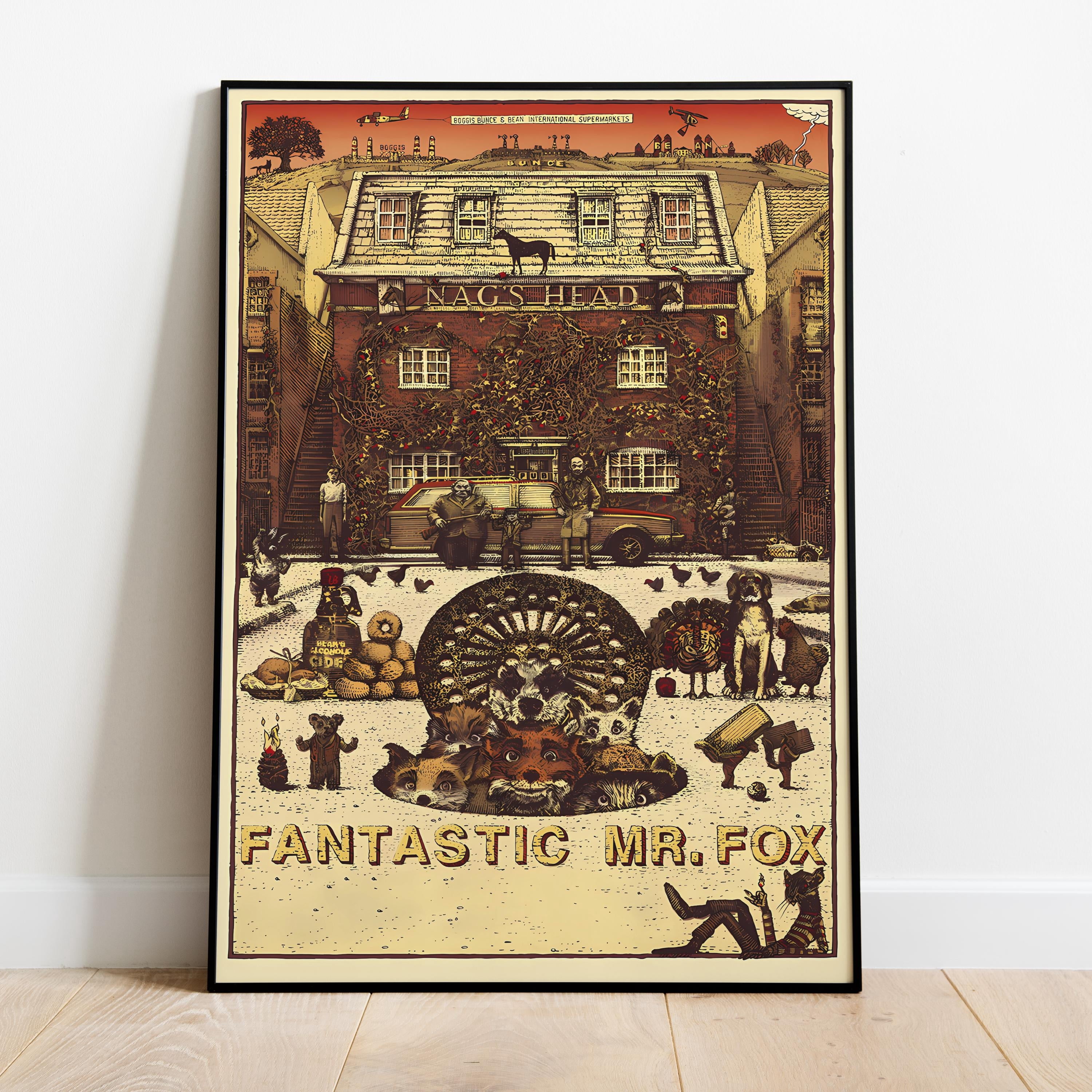 Fantastic Mr. Fox Poster, Less Wall Art & Print, Stop-Motion Movie Art ...