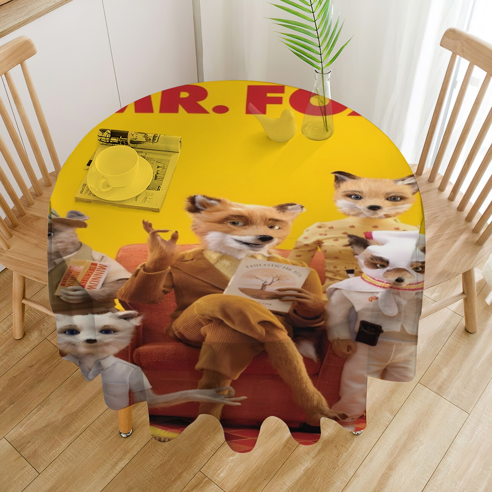 Fantastic Mr. Fox square tablecloth has an iconic print, fits most ...