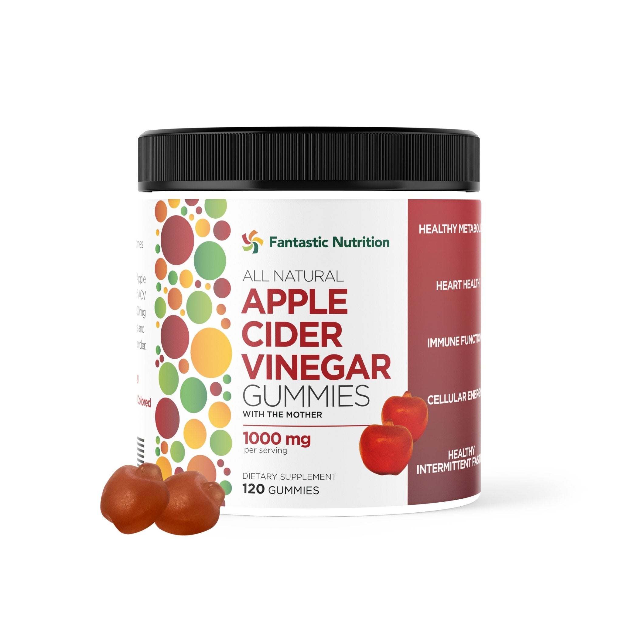 Vitamatic Apple Cider Vinegar Gummies - 1000mg per serving - 60 Vegan Gummies - ACV Gummies for ...