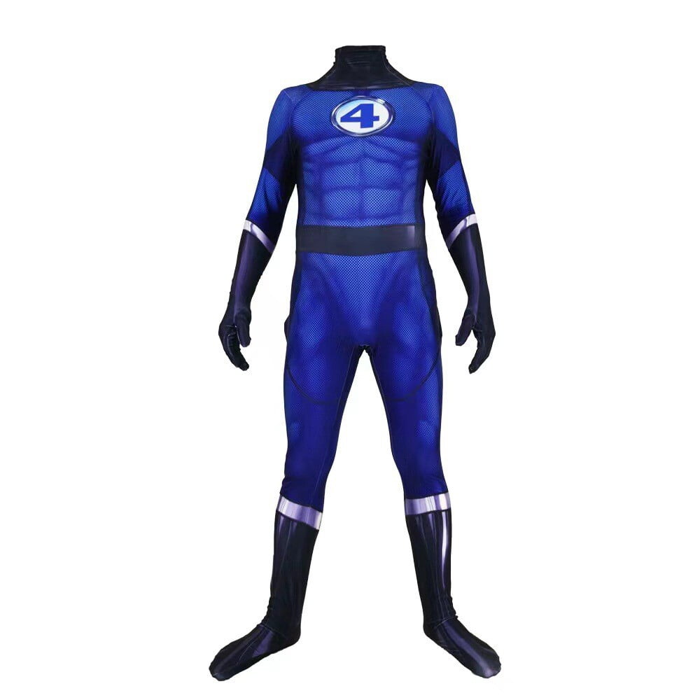 Fantastic Superhero Four Costumes Jumpsuit Cosplay Superhero Adult Kids ...