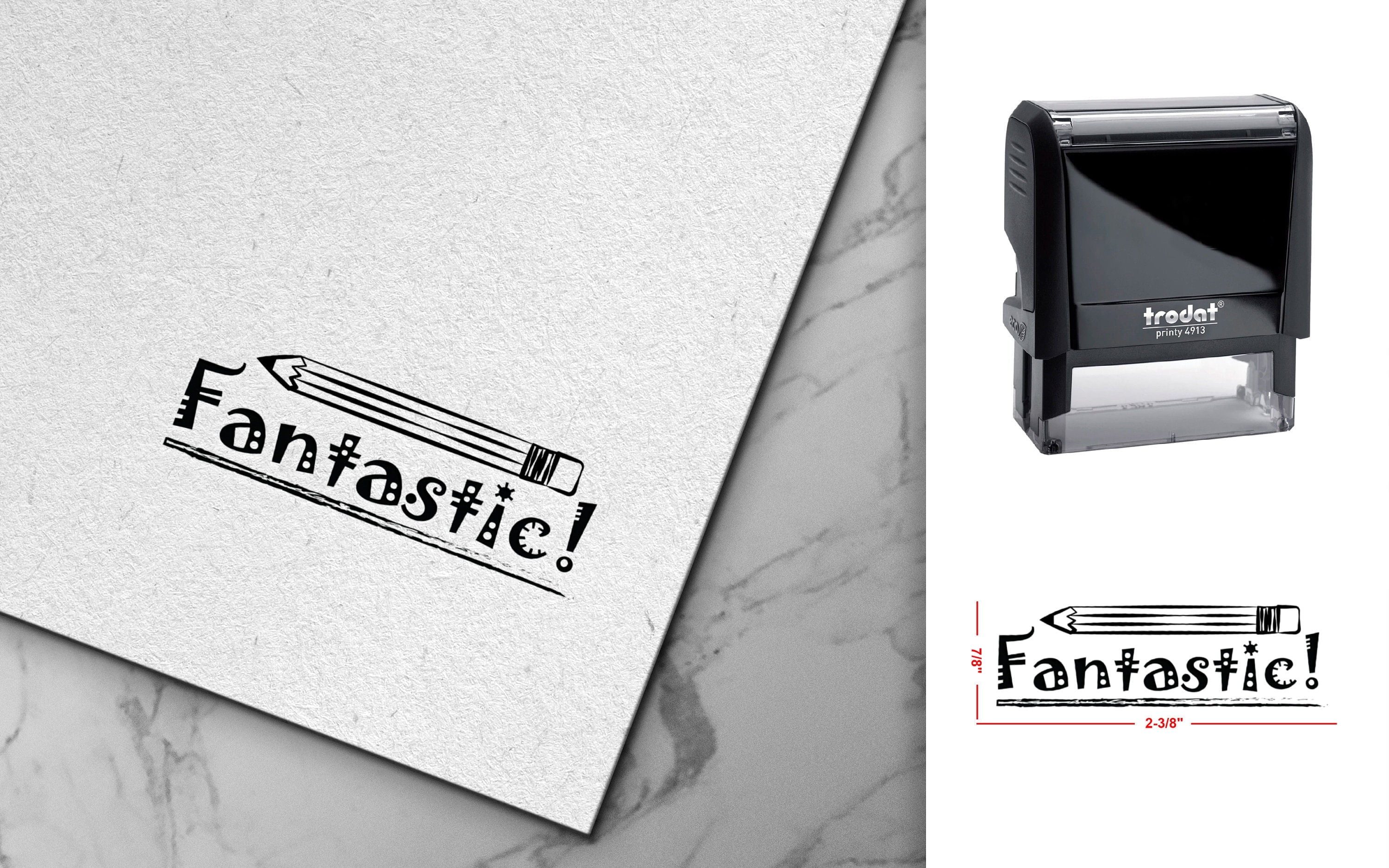 Fantastic Teacher Stamp with Pencil Design – Classroom Reward, Teacher ...