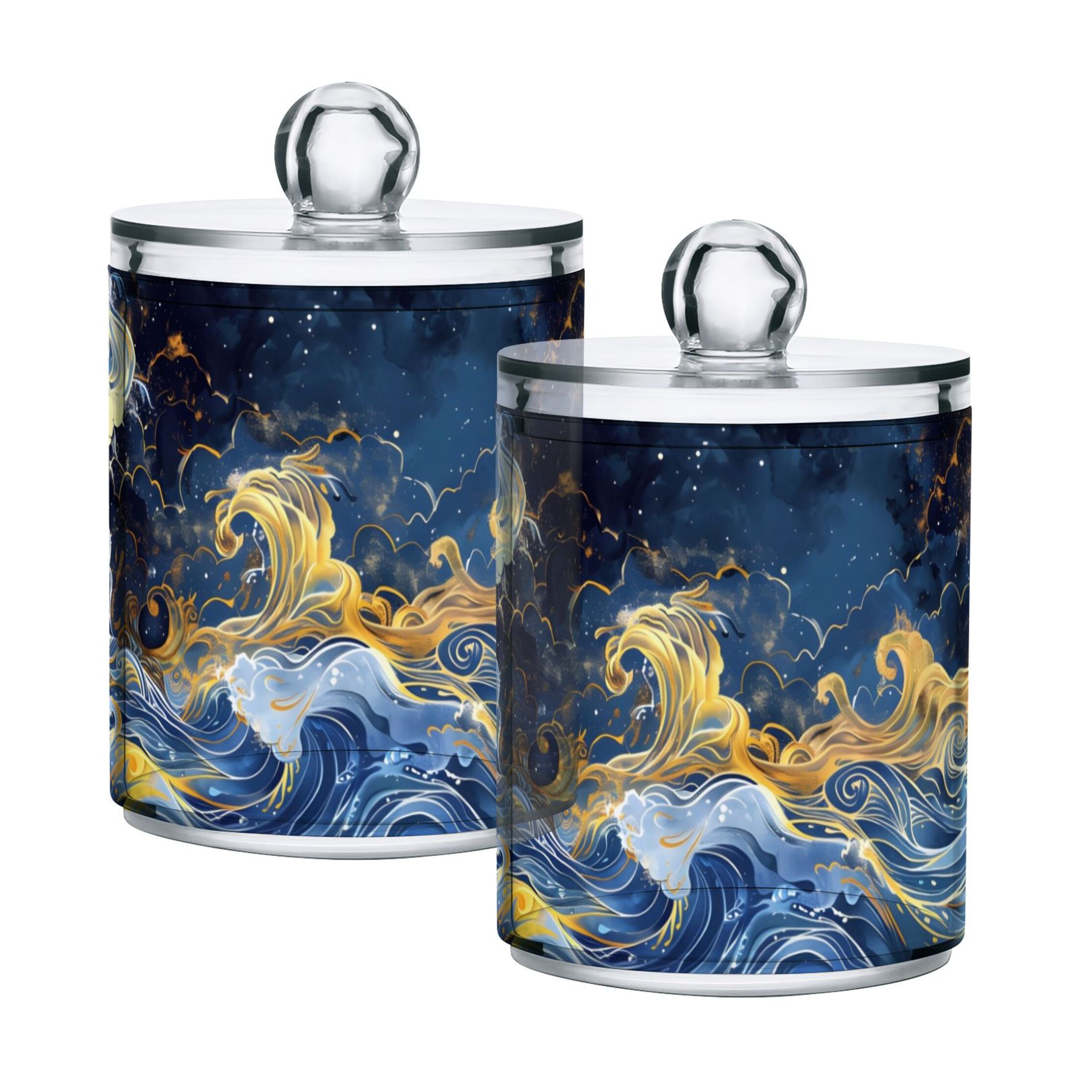 Fantastic Wave Translucent Plastic Cans Storage Canisters with Lid Set ...