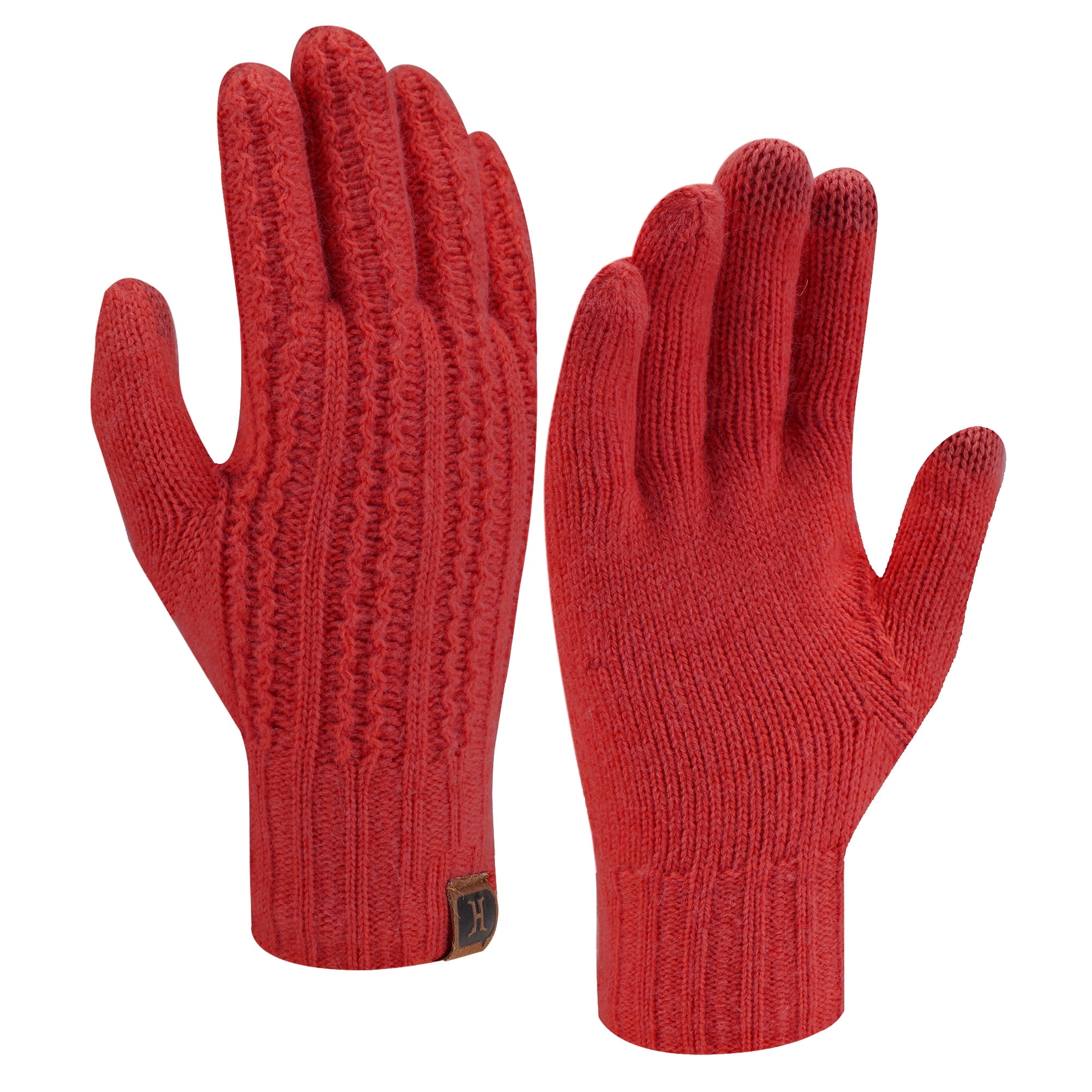 FZ FANTASTIC ZONE Women's Winter Warm Touchscreen Cable Knit Gloves Elastic Cuff Fleece Lined ...