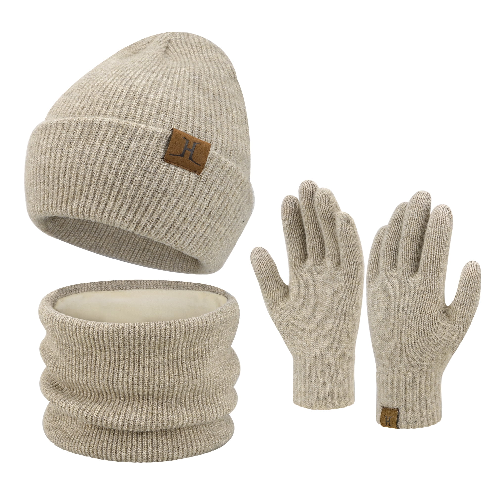 FZ FANTASTIC ZONE Womens Winter Beanie Hats Scarf Touchscreen Gloves ...