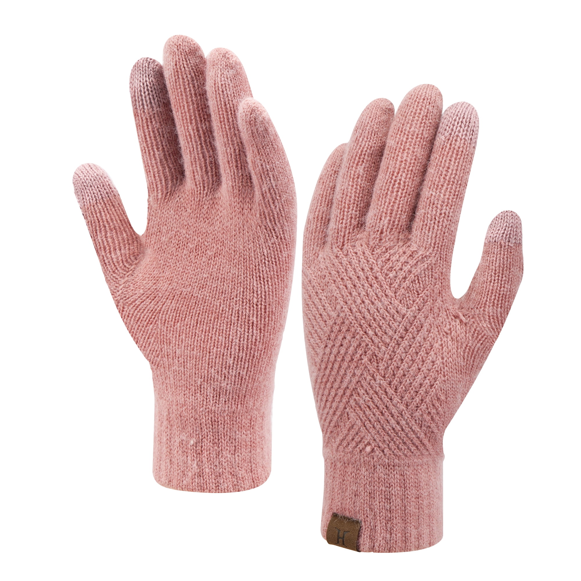 Fantastic Zone Womens Winter Gloves Cold Weathe, Warm Knit Touchscreen Gloves for Women with ...