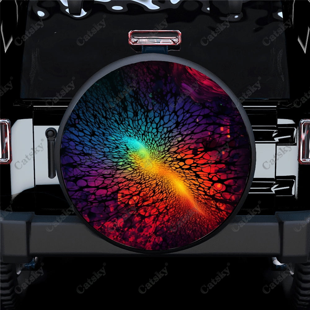 Fantastical Colors And Chaos Polyester Universal Spare Wheel Tire Cover ...