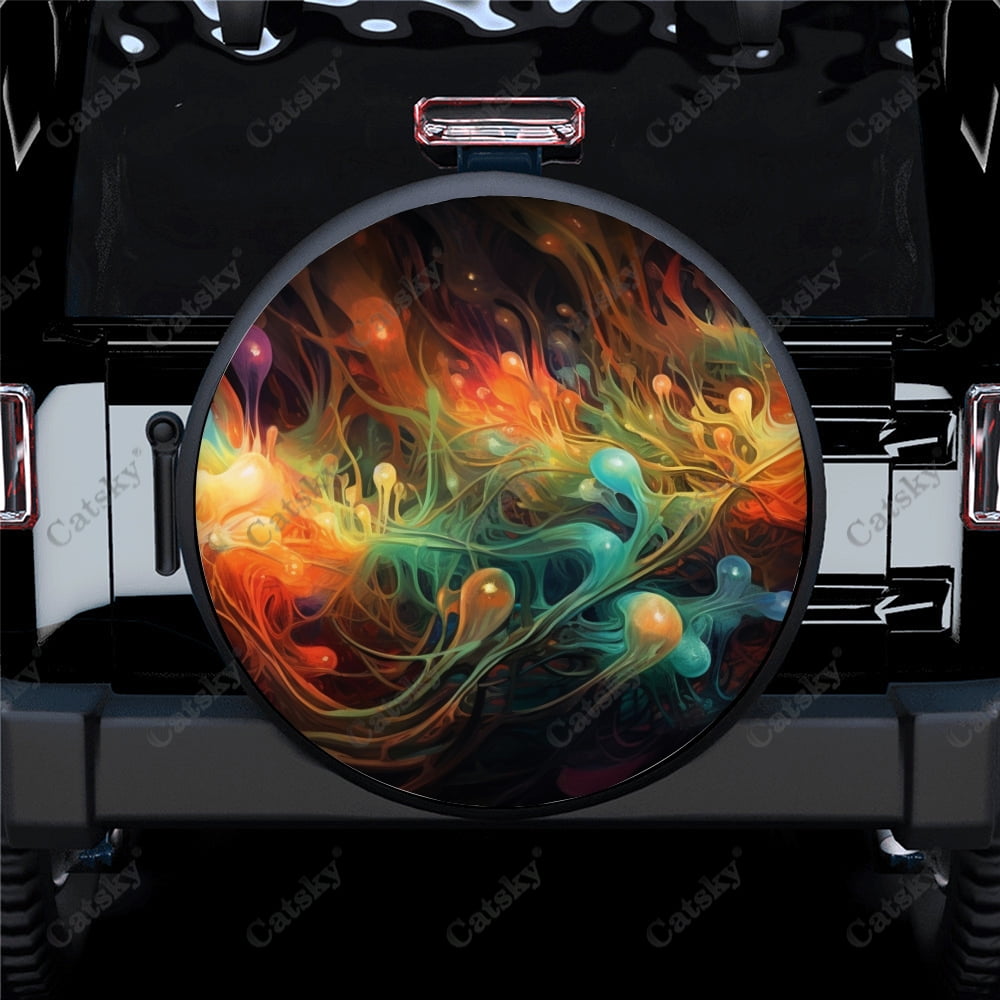 Fantastical Colors And Chaos Polyester Universal Spare Wheel Tire Cover ...