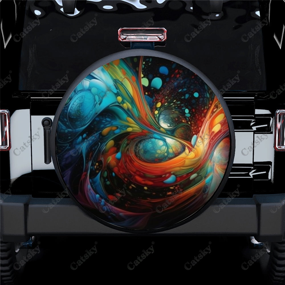 Fantastical Colors And Chaos Polyester Universal Spare Wheel Tire Cover ...