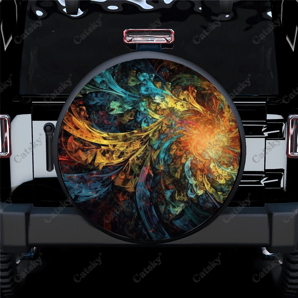 Fantastical Colors And Chaos Polyester Universal Spare Wheel Tire Cover ...