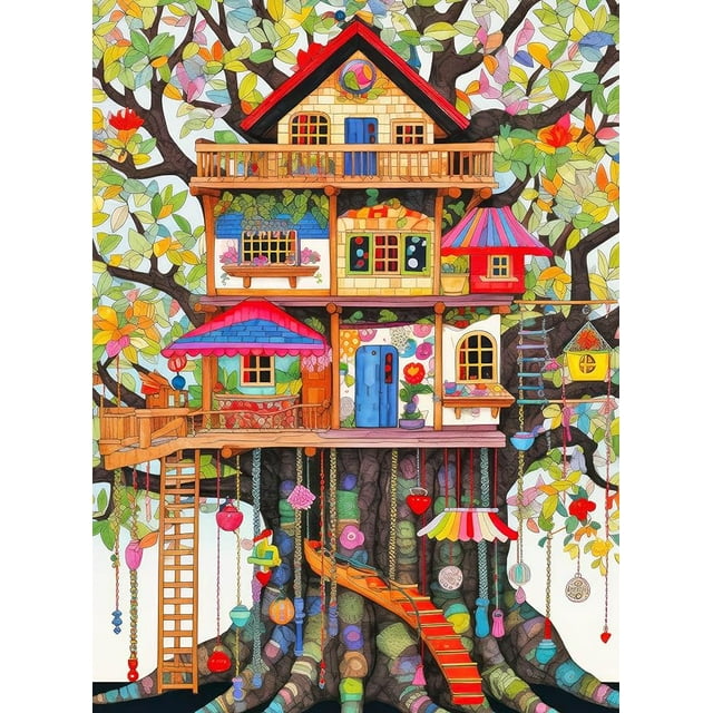 Fantastical Treehouse Escape by Cross & Glory, 1000 Pieces, Whimsical ...