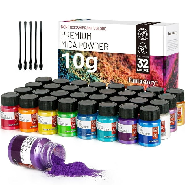 Fantastory 32 Colors Mica Powder Dye for Epoxy Resin, Cosmetic Grade ...