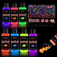 Fantastory Neon Glow UV Paint, 60ml/2oz, 10 Tubes Fluorescent Acrylic ...