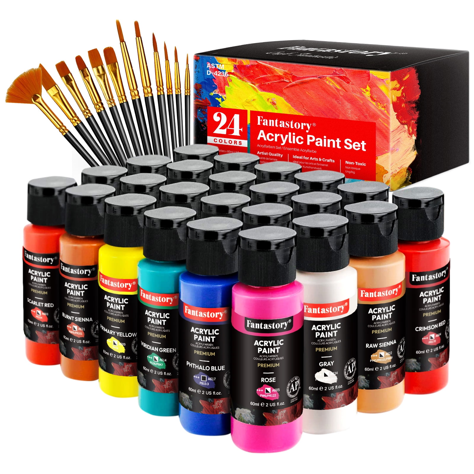 Fantastory 48 Premium Watercolor Paint Set including Metallic ...