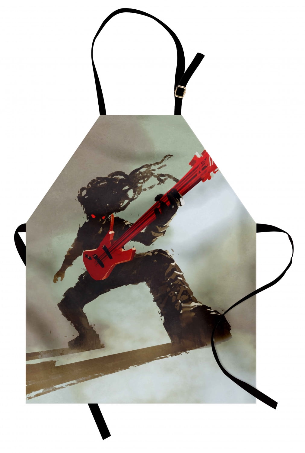 Fantasy Apron Rocker Guitarist Playing Bass Headbanging Hipster Rock ...