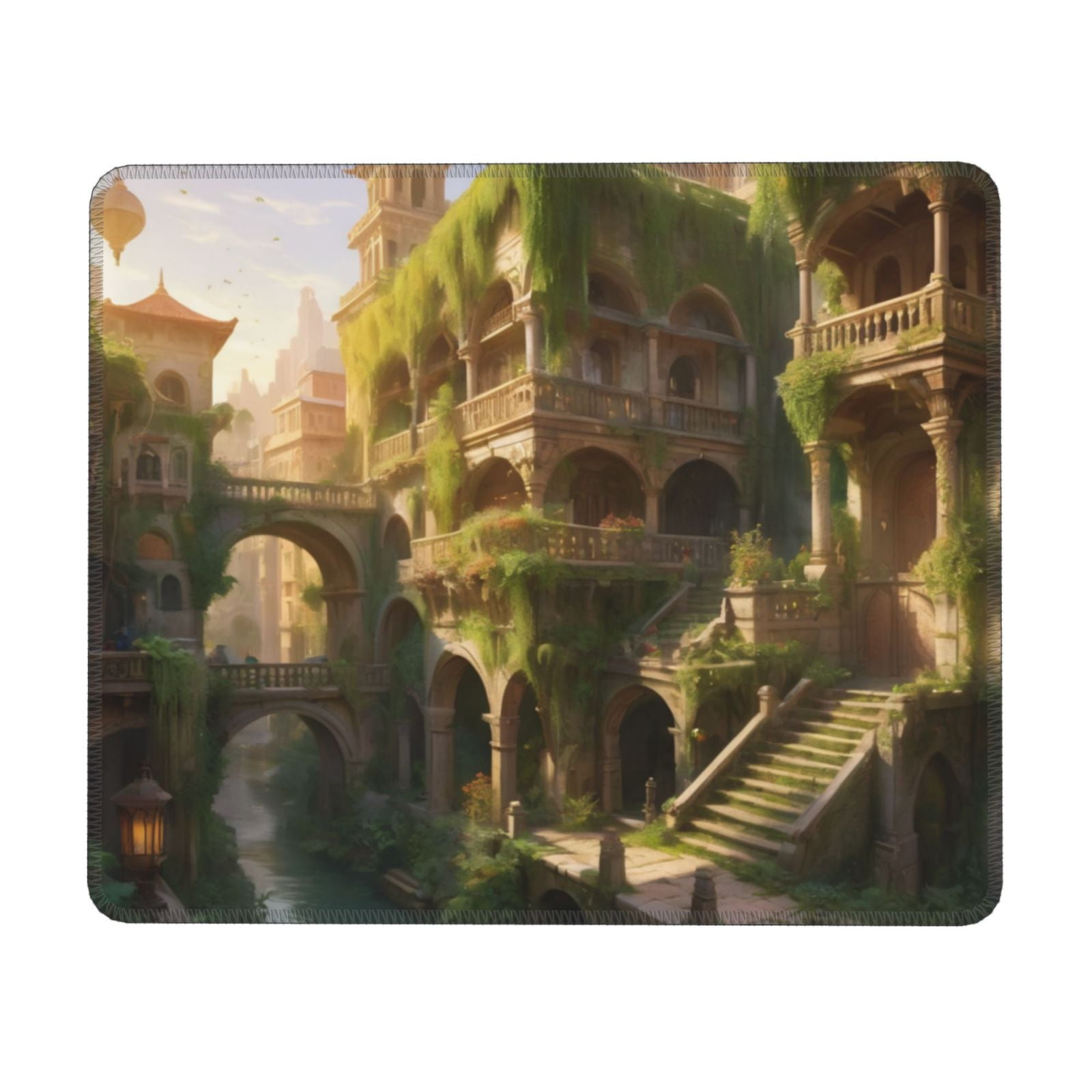 Fantasy Architecture at Dusk Square mouse pad, personalized mouse pad ...