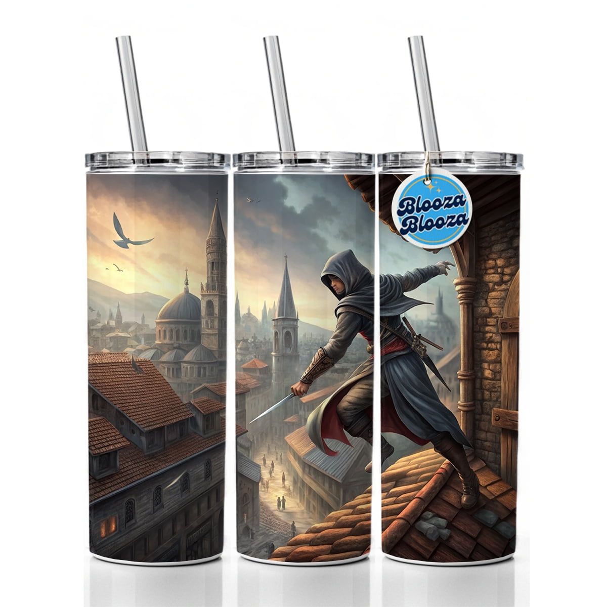 Fantasy Assassin Rogue Thief Rooftop Running 20oz Insulated Water ...