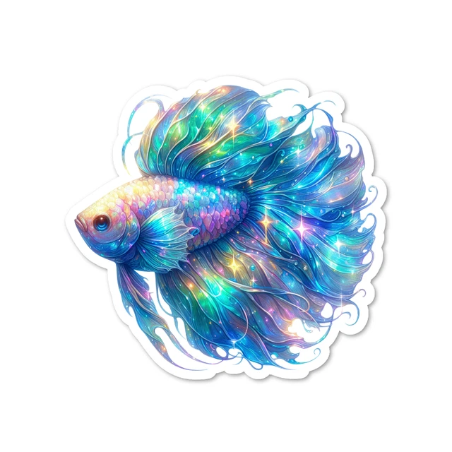 Fantasy Betta Fish, Sealife Sticker, Water Resistant, Indoor Use,Phone ...
