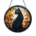 Fantasy Black Cat With Bottle Stained Glass Suncatcher – Decorative ...