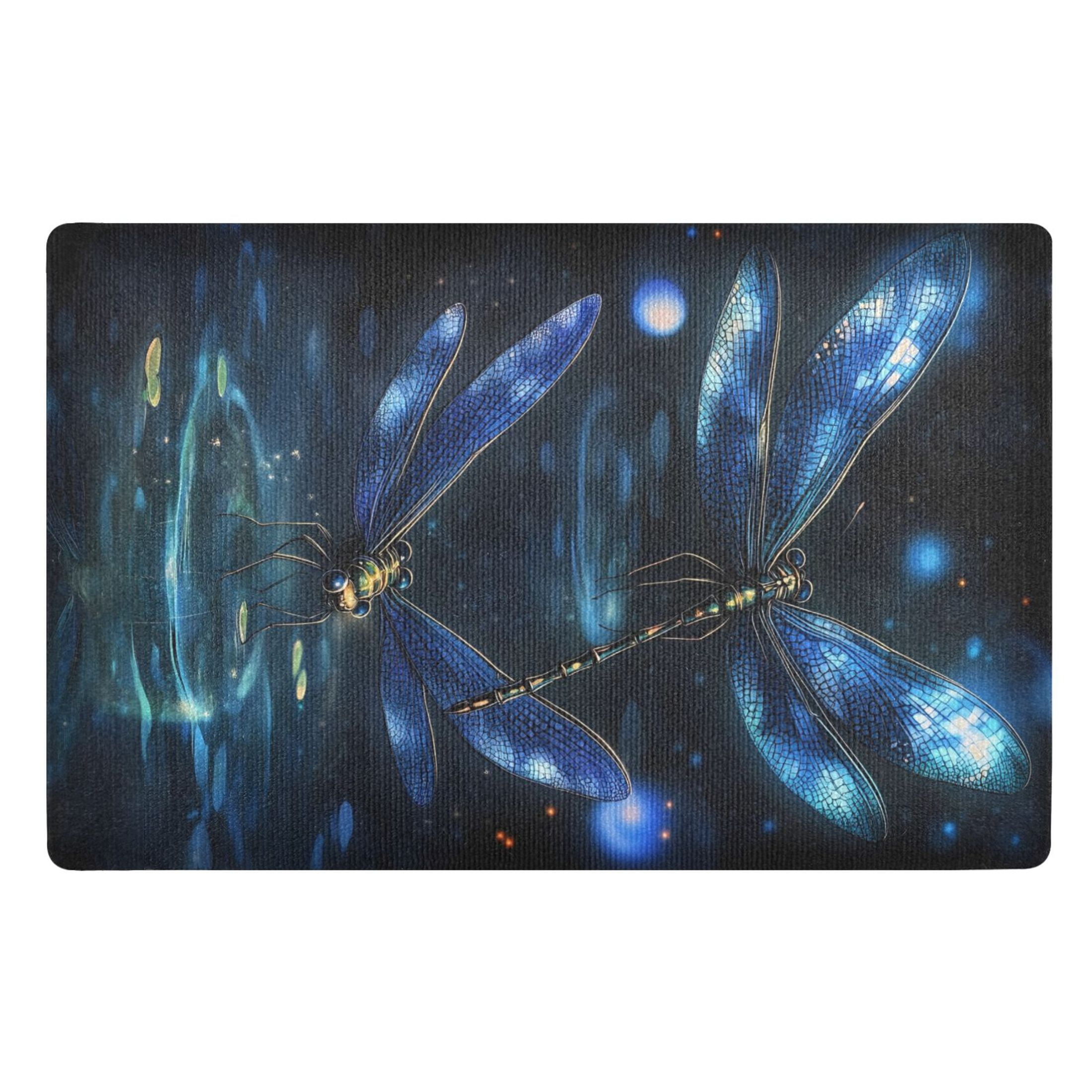 Fantasy Blue Dragonfly Floor Door Mat Outdoor Indoor for Home Entrance ...