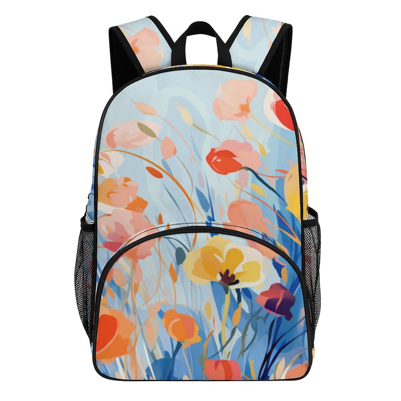 Fantasy Blue Flower Butterfly Backpacks for Backpack for Bookbag ...