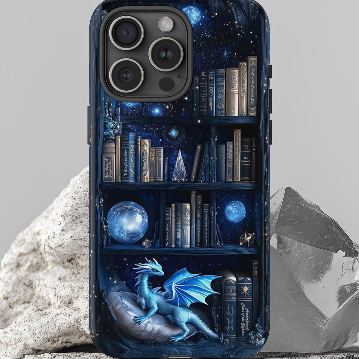 Fantasy Book Nook Celestial Dragon Bookcase Case with iPhone 17 to 11 ...
