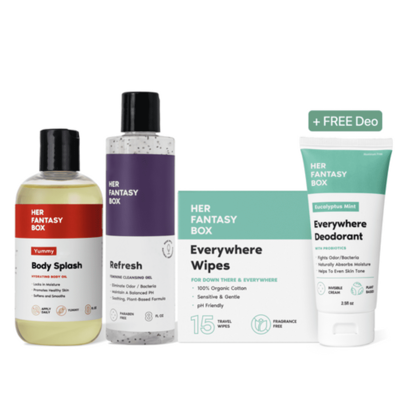 Her Fantasy Box | Soft & Clean Body Hygiene Kit – 4-Piece Feminine Care ...