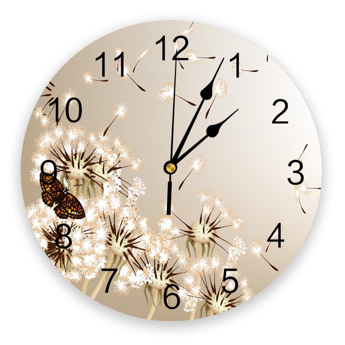 Fantasy Butterfly Animal Flower Decorative Round Wall Clock Custom ...