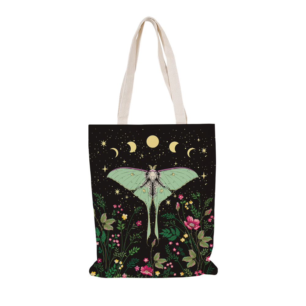 Fantasy Butterfly Linen Tote Bag Fashion Shoulder Bag for Women Girl ...