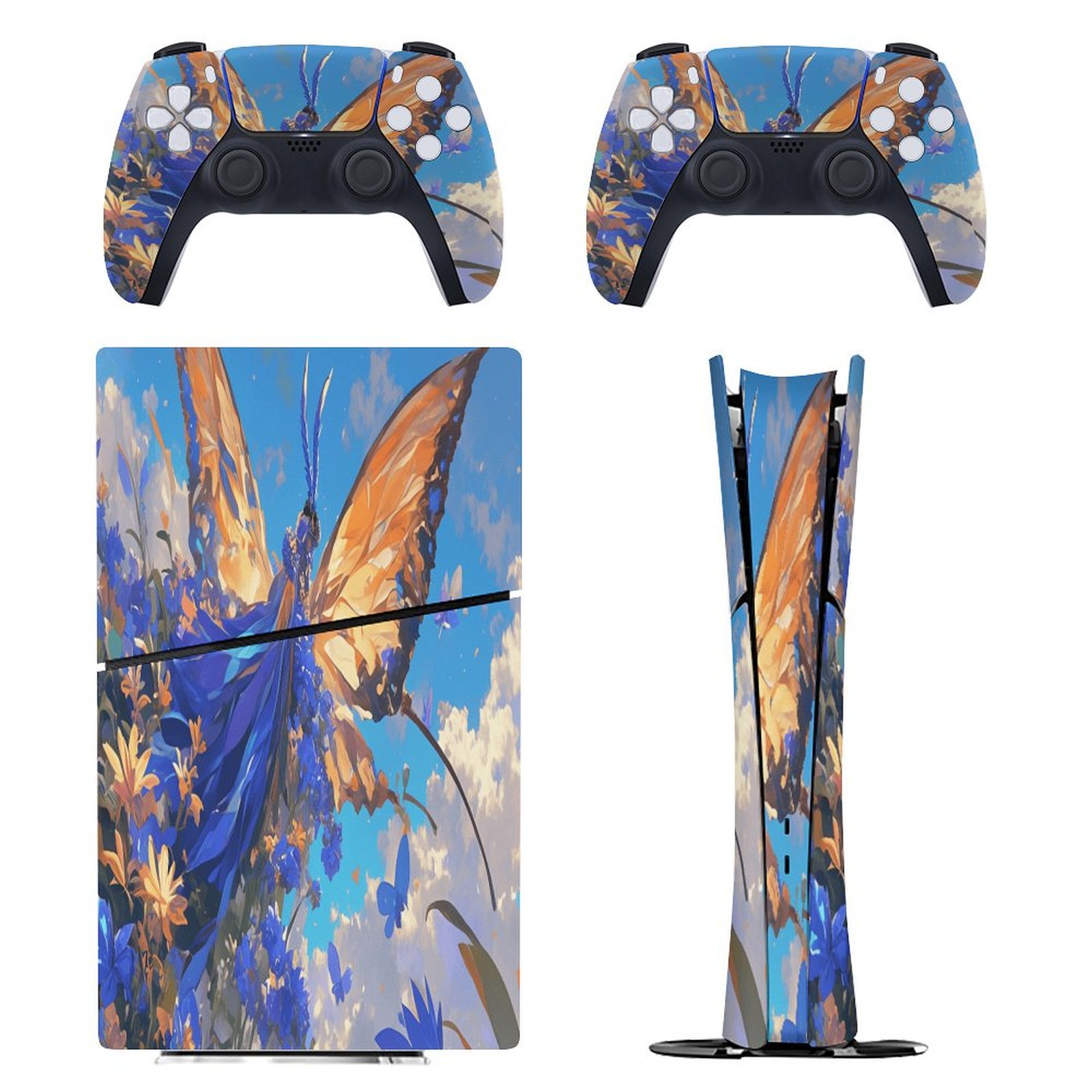 Fantasy Butterfly PS5/PS5 Pro/PS5 Slim Digital Disc Skin Sticker For Console And Controller ...