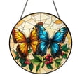 Fantasy Butterfly Pair Stained Glass Style Suncatcher, Nature Inspired ...