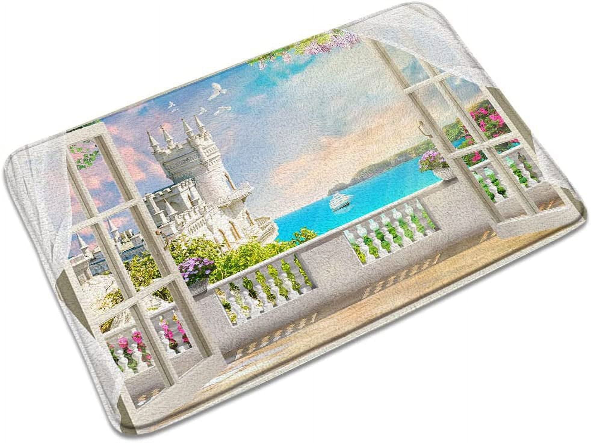 Fantasy Castle Bath Mats for Bathroom Ocean Nature Landscape Magic ...