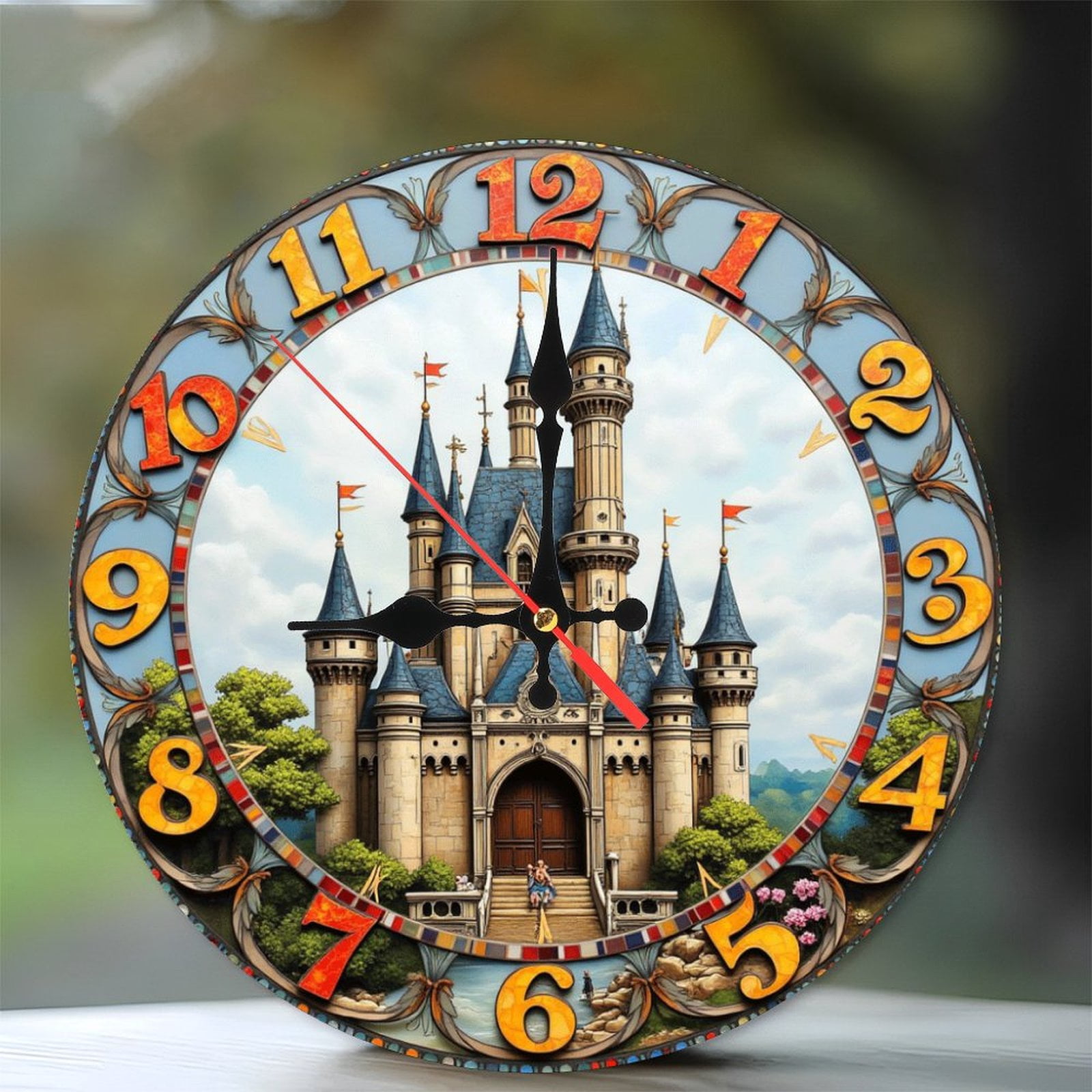 Fantasy Castle Decorative Wall Clock Unique Design 10-Inch Silent ...