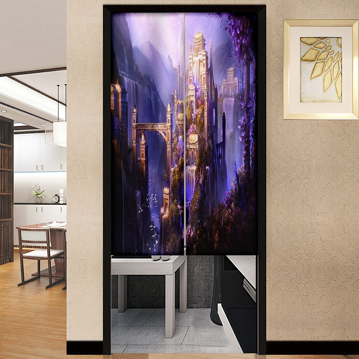 Fantasy Castle Print Door Curtain Traditional Chinese Panel Japanese ...