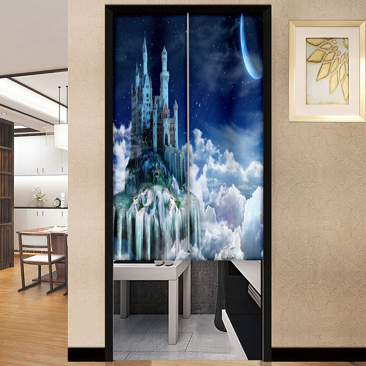 Fantasy Castle Tree Door Curtain Japanese Short Noren Partition Kitchen ...