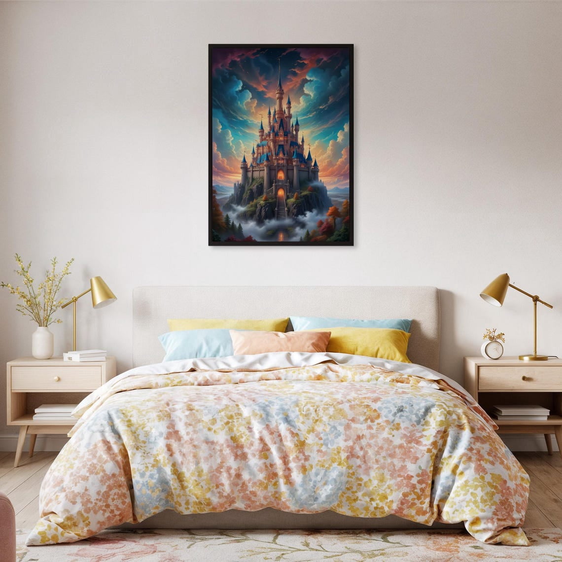 Fantasy Castle Wall Art Poster Dreamy Magic Kingdom Mystical Fairytale ...
