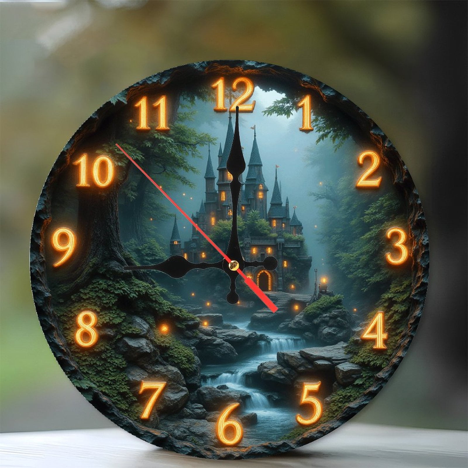 Fantasy Castle Wall Clock Decorative Unique Design 10-Inch Silent ...