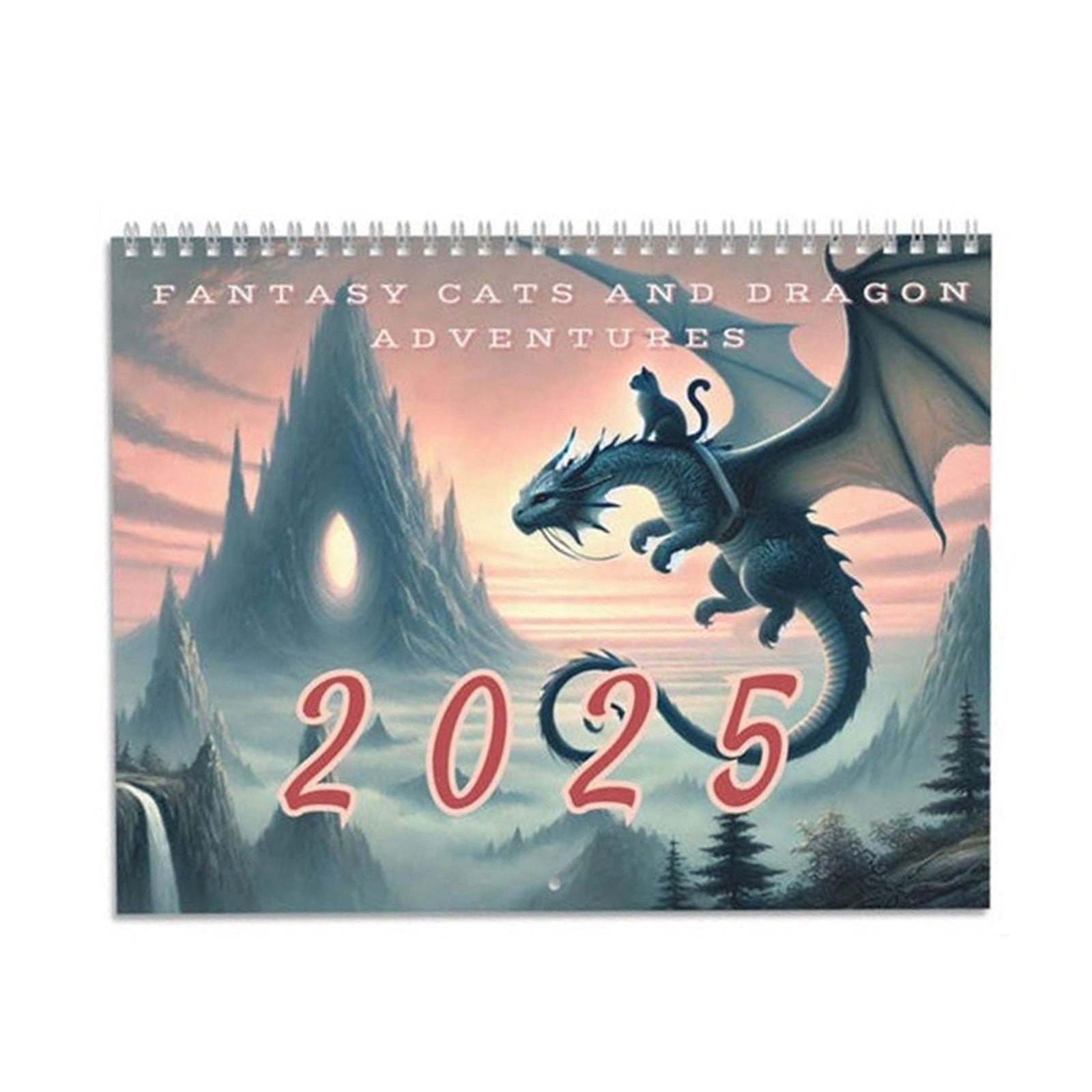 Fantasy Cat Dragon Rider - Cat Dragon Calendar 2025 Cat Dragon Rider ...