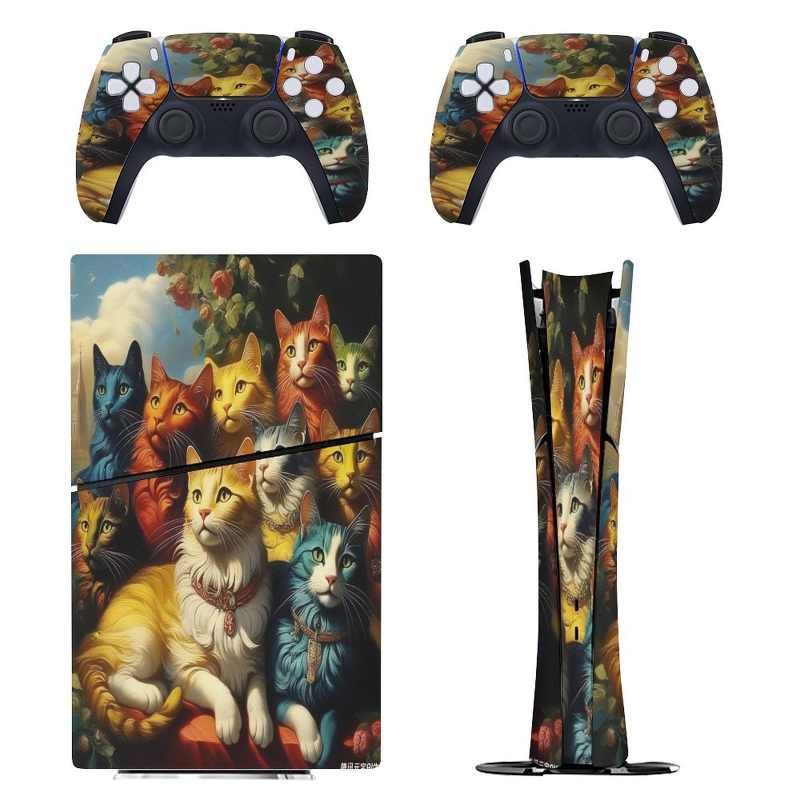 Fantasy Cat Family PS5/PS5 Slim Digital Disc Skin Sticker For Console ...