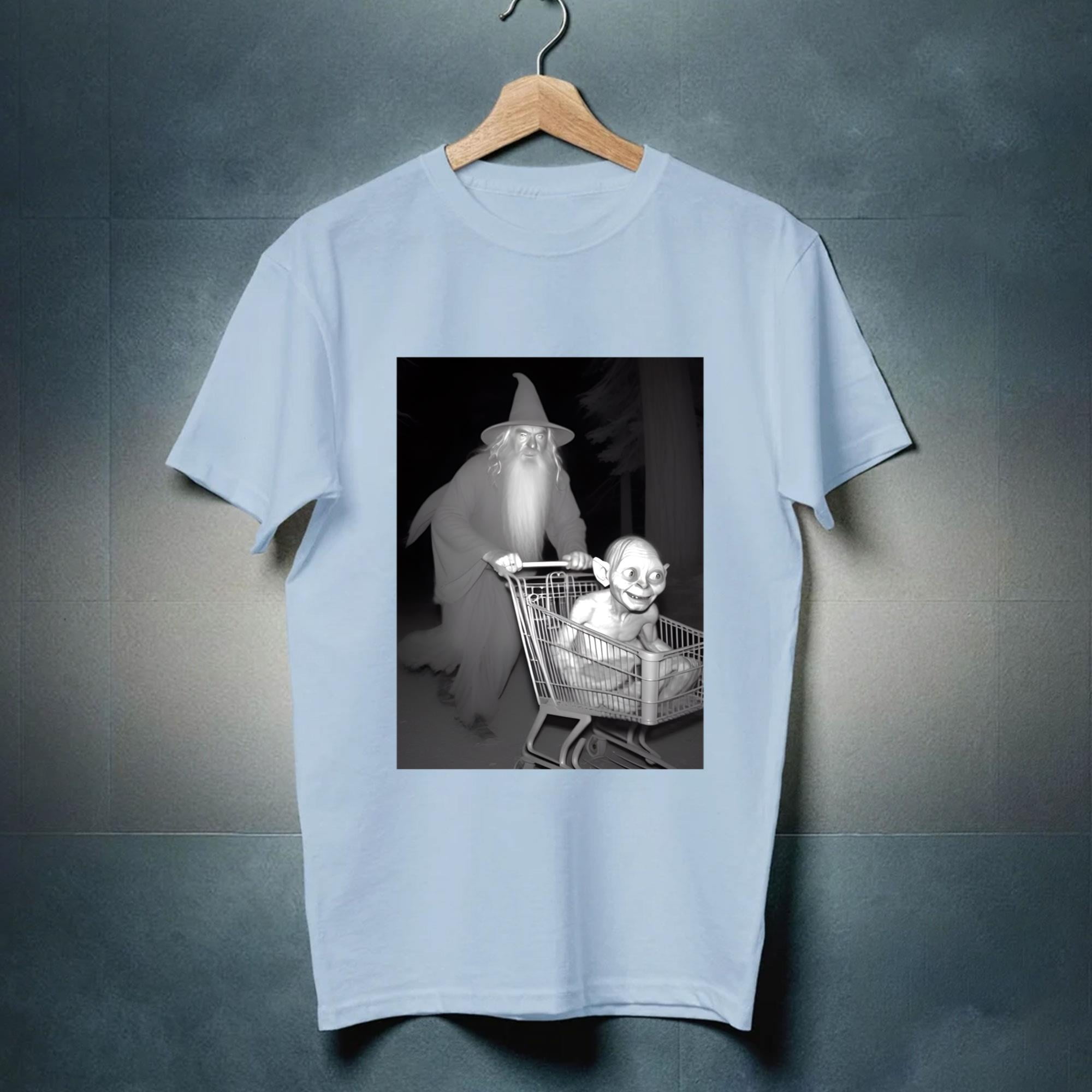 Fantasy Character Pushing Mythical Creature in Shopping Cart Shirt with ...