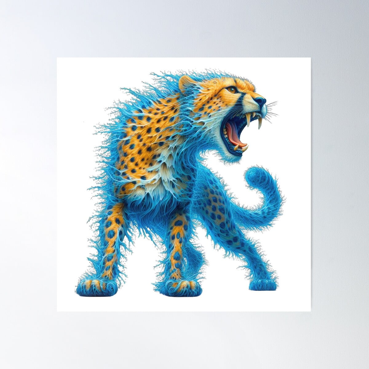 Fantasy Cheetah, A Magical Wild Cat Poster Wall Art, Modern Wall Decor ...