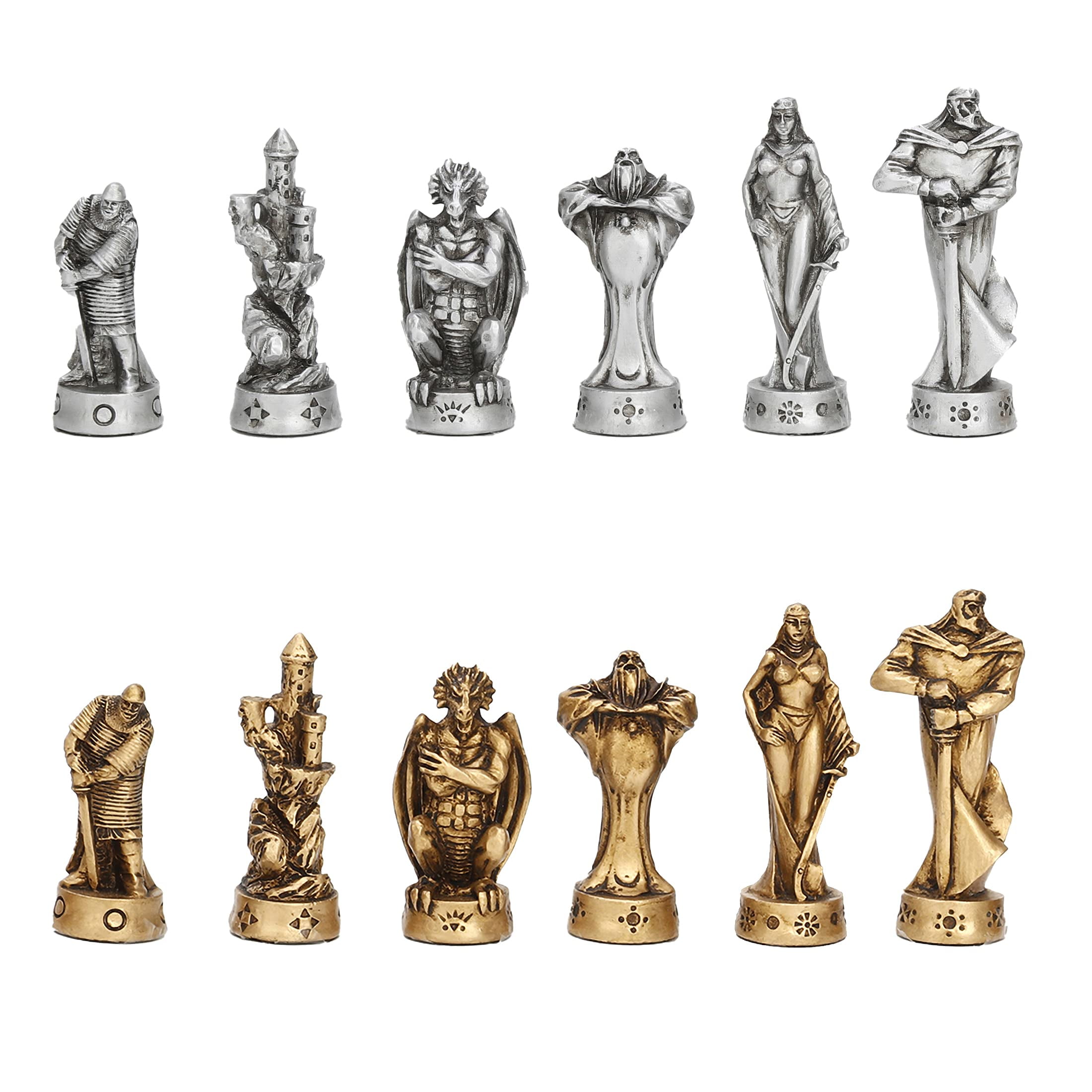 Veronese Design 3 3/8 Inch Tall Medieval Fantasy Chessmen Set Hand ...