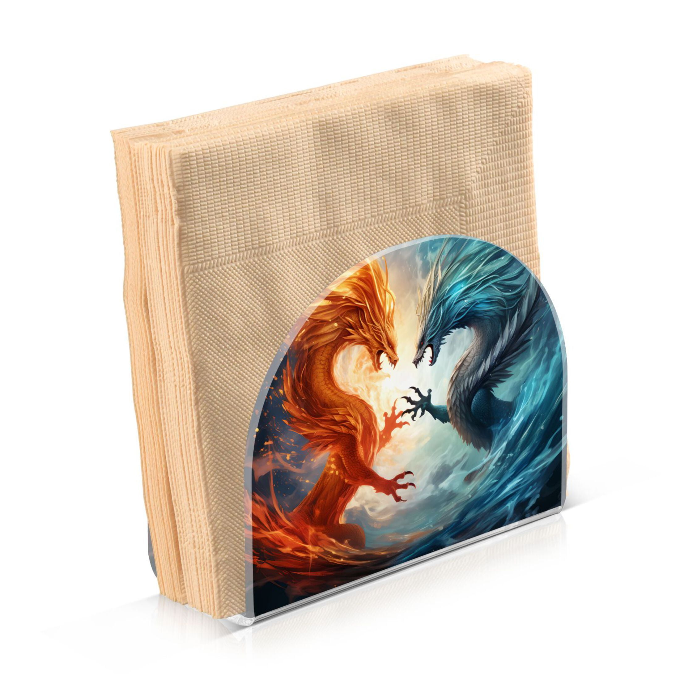 Fantasy Chinese Dragon Battle Napkin Holder for Table Acrylic Clear ...
