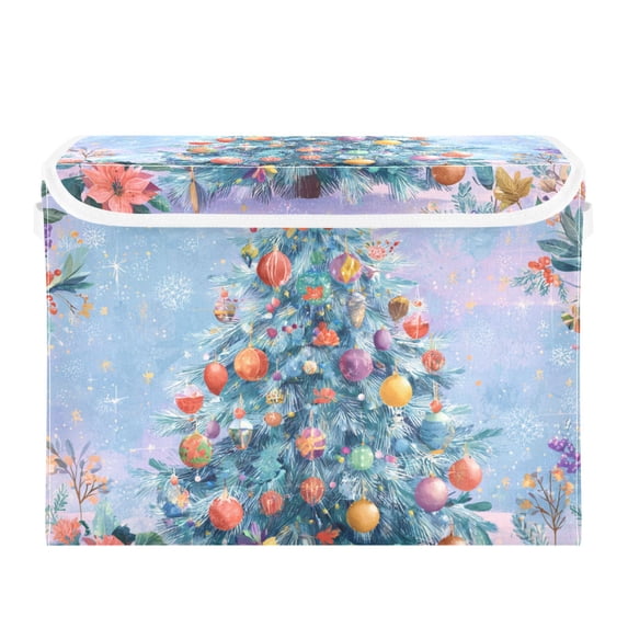 Fantasy Christmas Tree Hand Painted Foldable Storage Bins with Lids ...