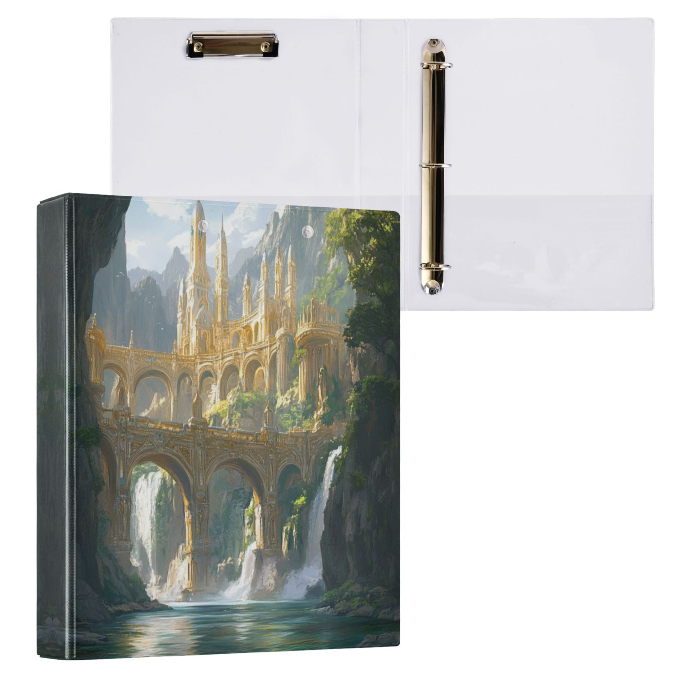 Fantasy City Bridge 3 Ring Hardcover Binders 1.5in Round Rings for ...