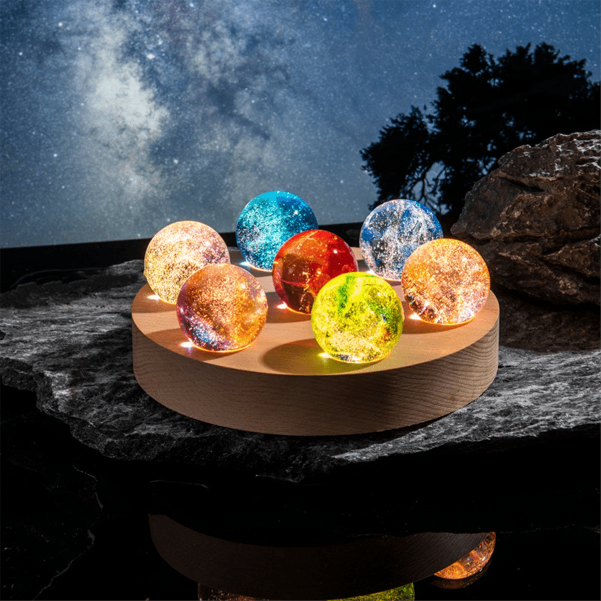 Fantasy Colorful Glass Star Ball Luminous Planet Astronomy Planets Ball ...