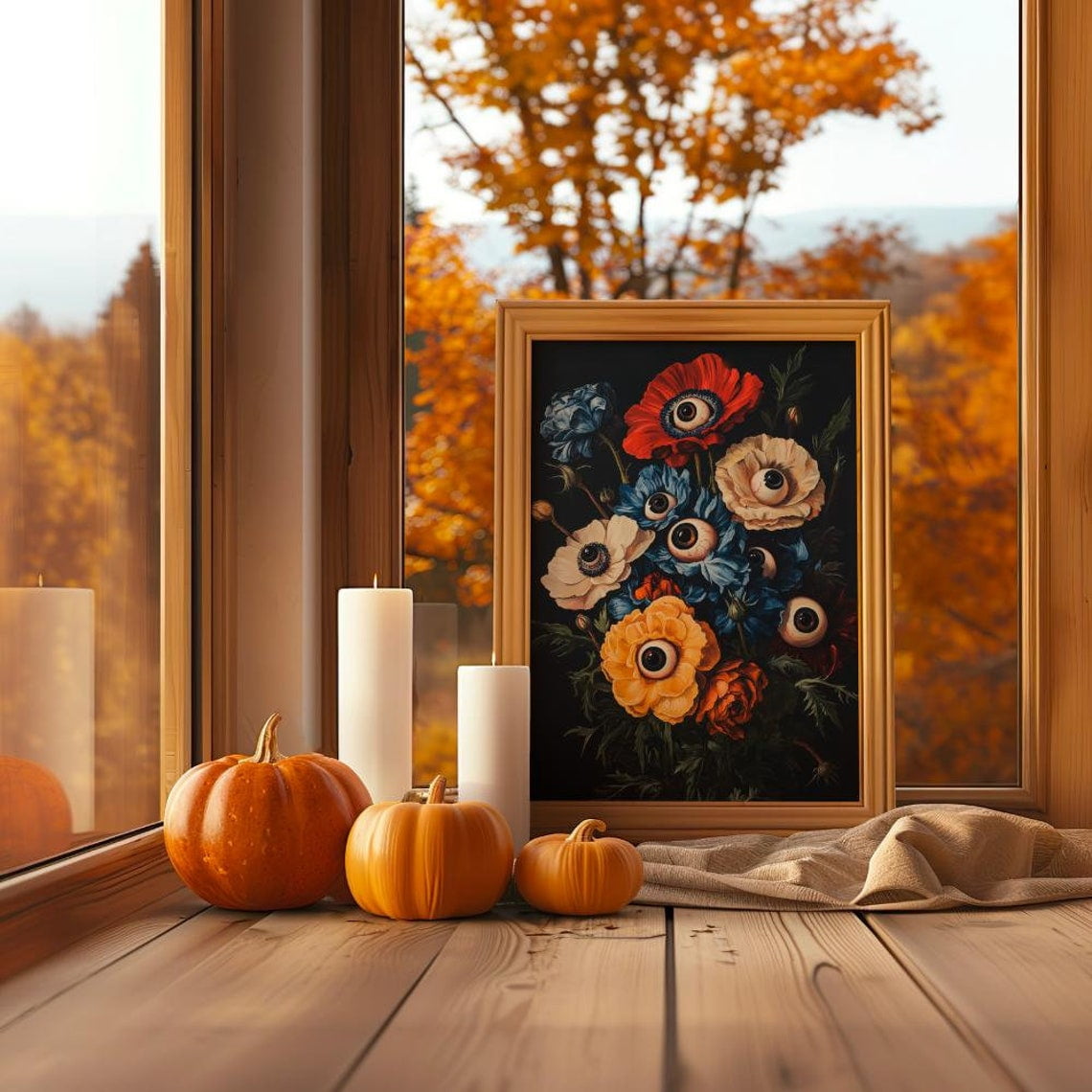 Fantasy Cottagecore Gothic Art Poster, Creepy Bouquet Decor, Dark ...