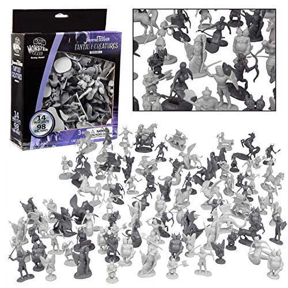 Fantasy Creature Mini Action Figure Playset-98pc Monster Toy Miniatures ...